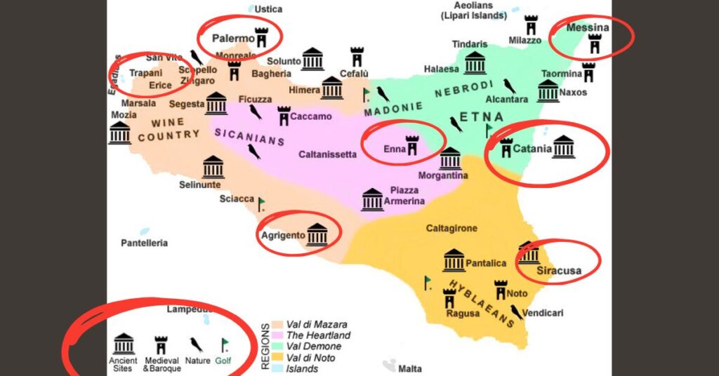 Detailed & Tourist Map of Sicily Italy - Map That You Want